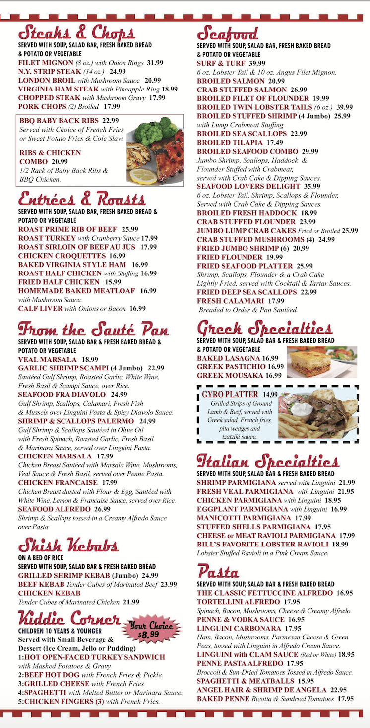 Andy's Diner & Pub Menu