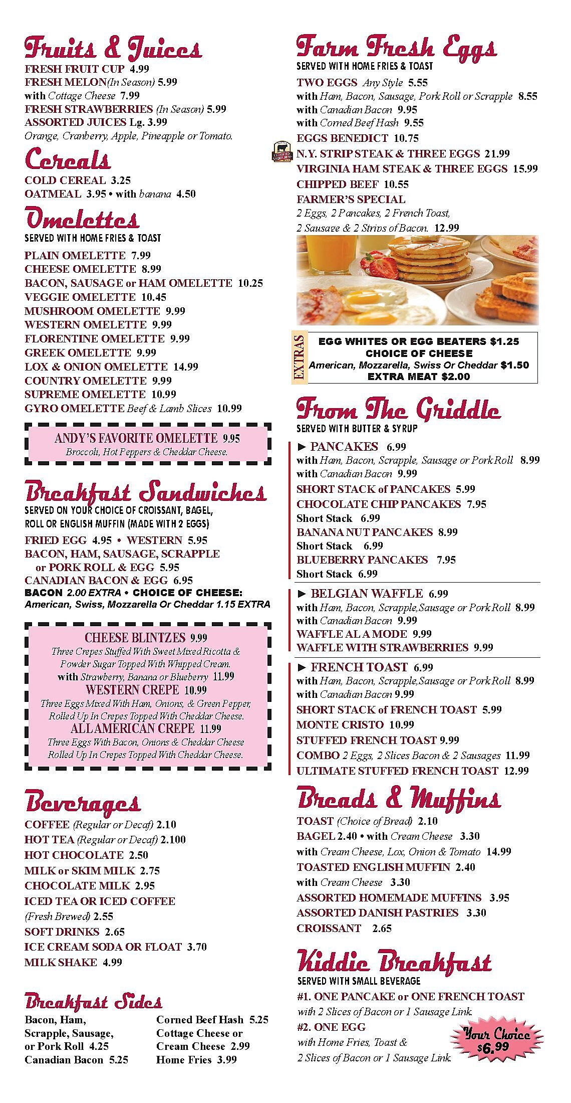 Andy's Diner & Pub Menu