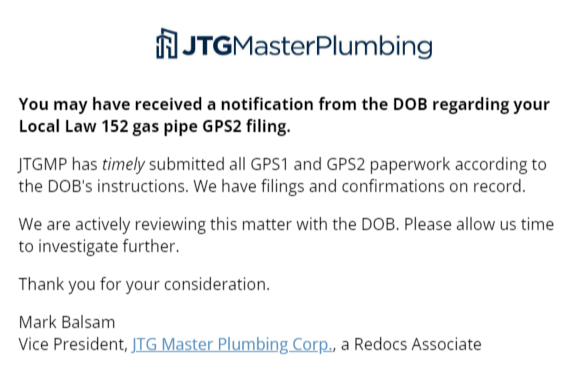 Urgent: DOB Alert Concerning GPS2 Non-Compliance