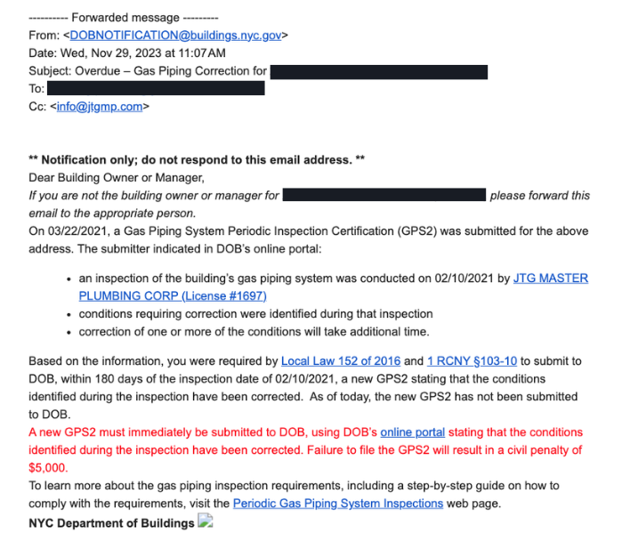 Urgent: DOB Alert Concerning GPS2 Non-Compliance