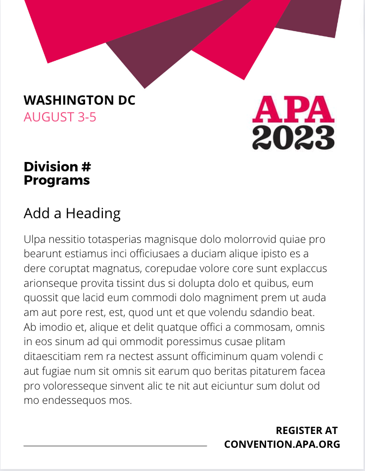Division Marketing Toolkit - APA Convention 2023