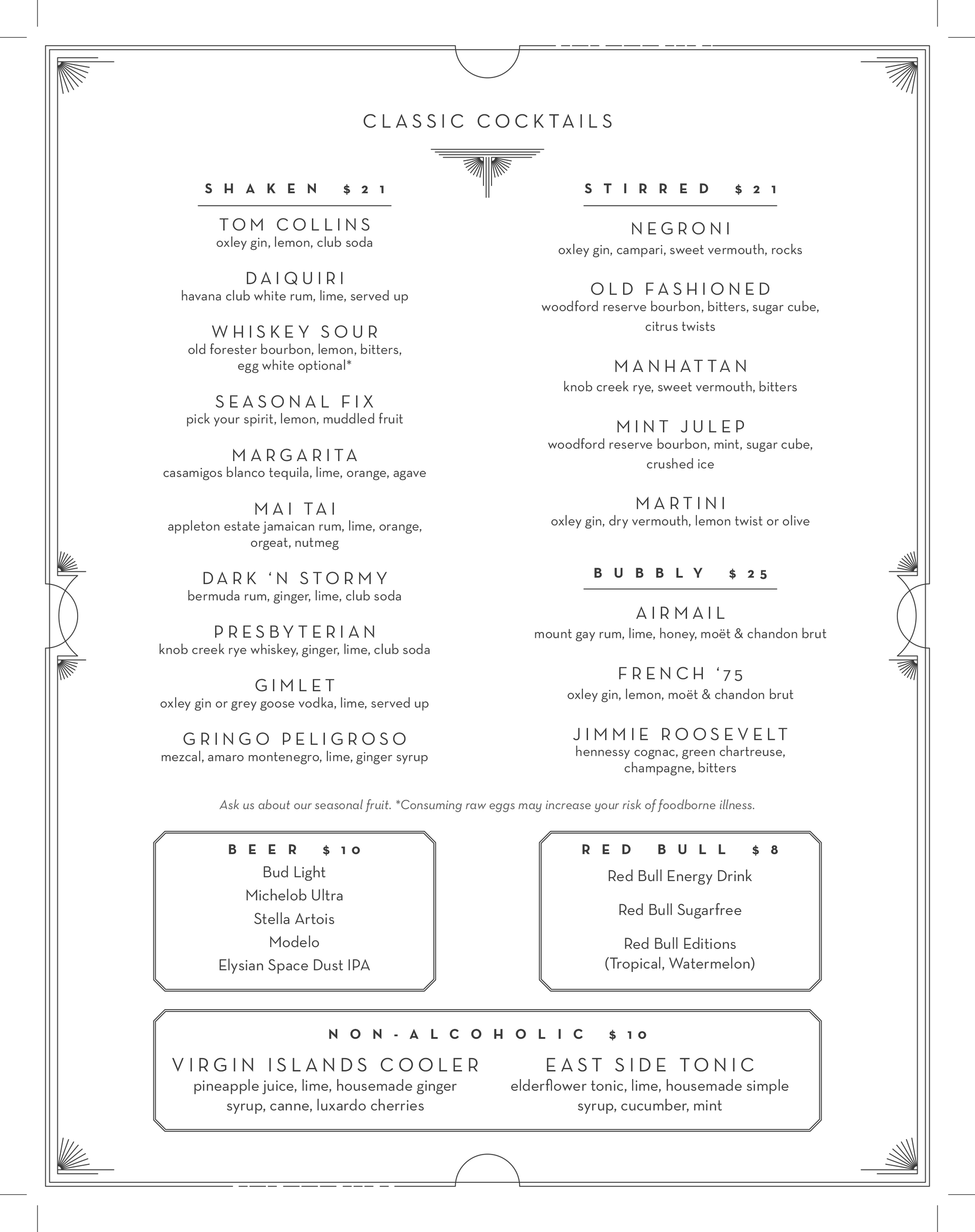 Explore Rosina Cocktail Lounge's Exquisite Menu | Rosina Las Vegas