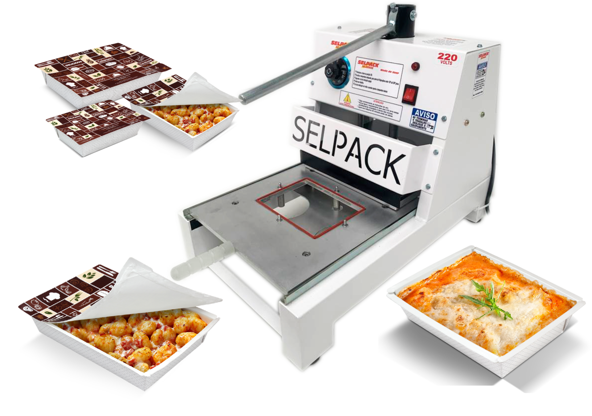 SELPACK SELADORAS MANUAIS PARA COPOS, POTES E BANDEJAS PARA DELIVERY