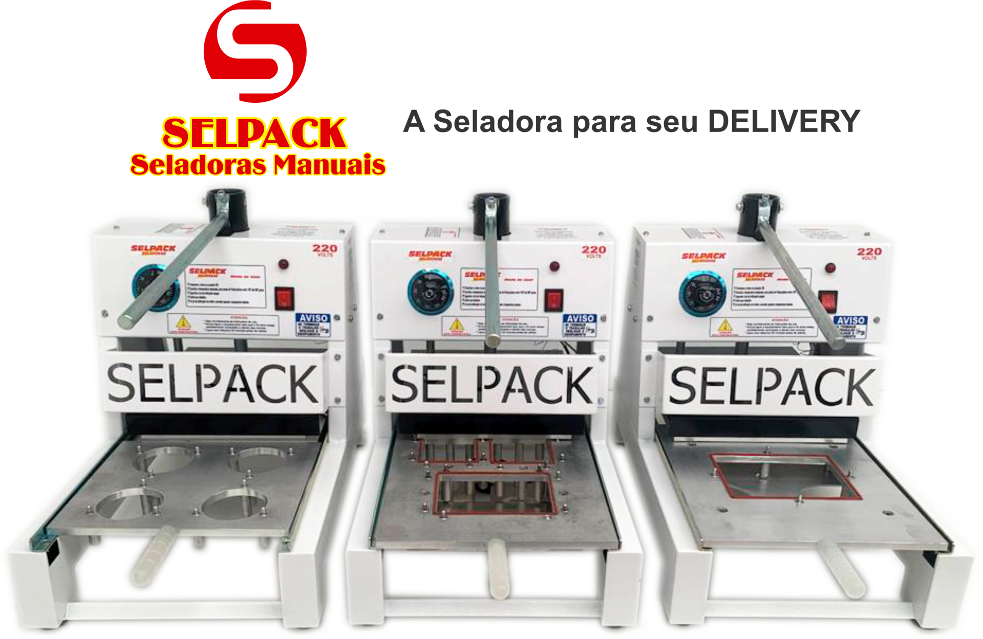 SELPACK SELADORAS MANUAIS PARA COPOS, POTES E BANDEJAS PARA DELIVERY