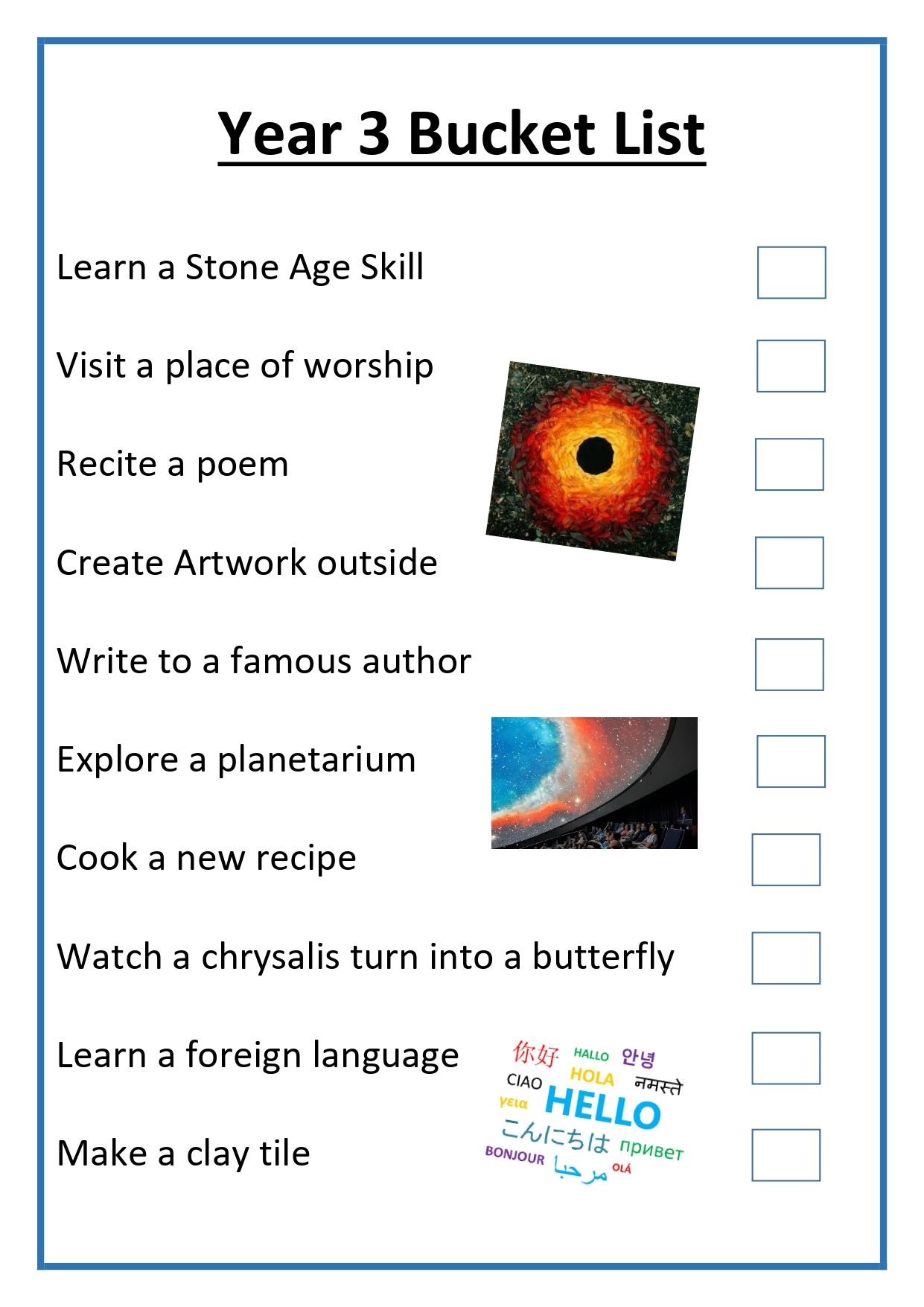 Whitnash Primary School - Enrichment Bucket Lists
