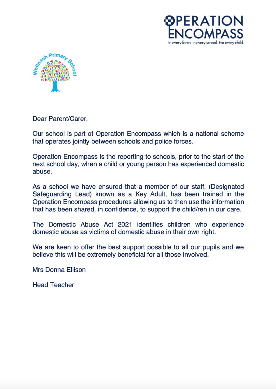 Whitnash Primary School - Operation Encompass