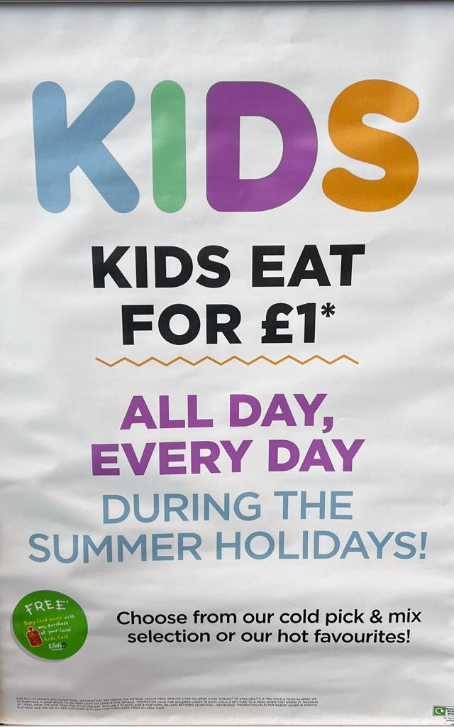 Children can eat for just £1 at Asda Cafés across Scotland this summer.