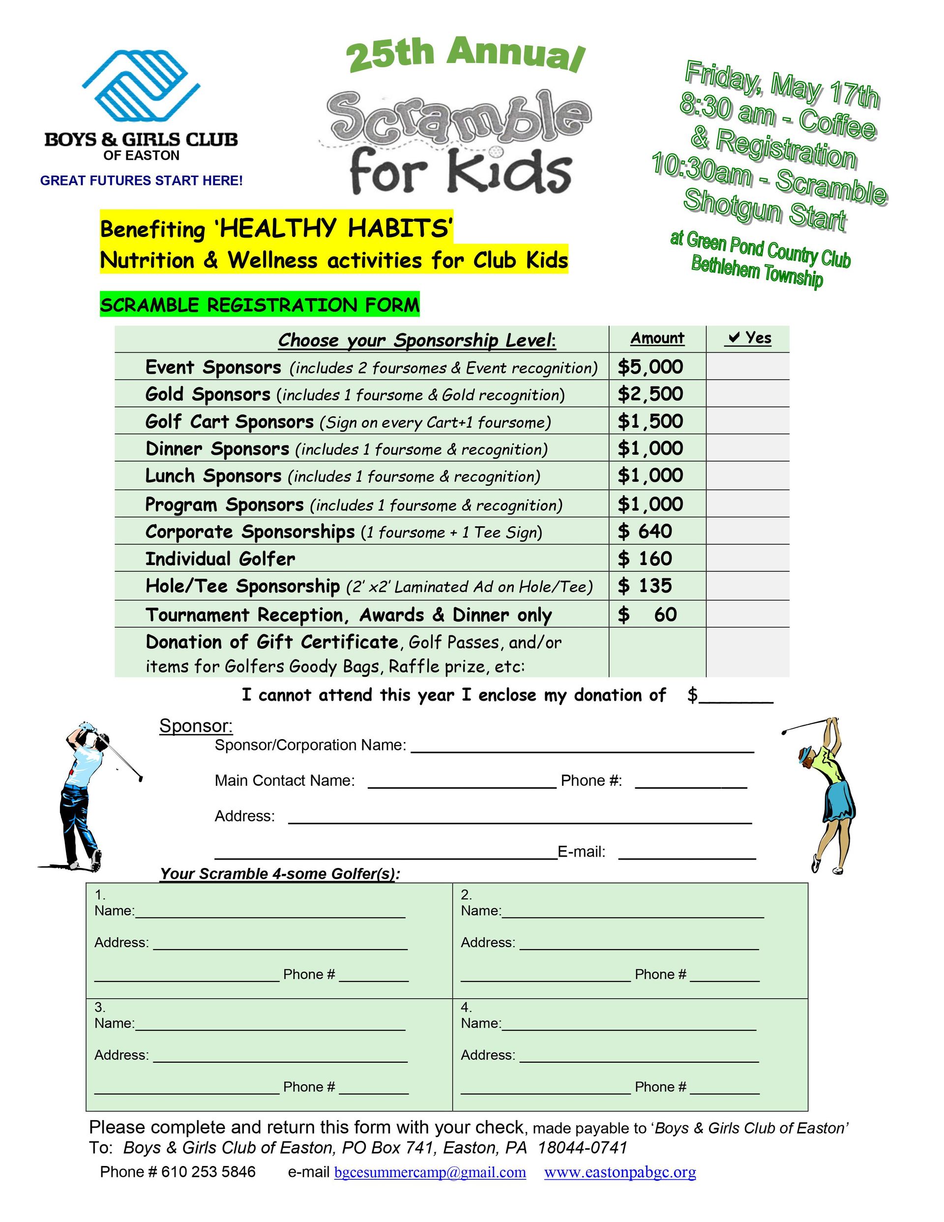 25th Annual Scramble For Kids Golf Tournament