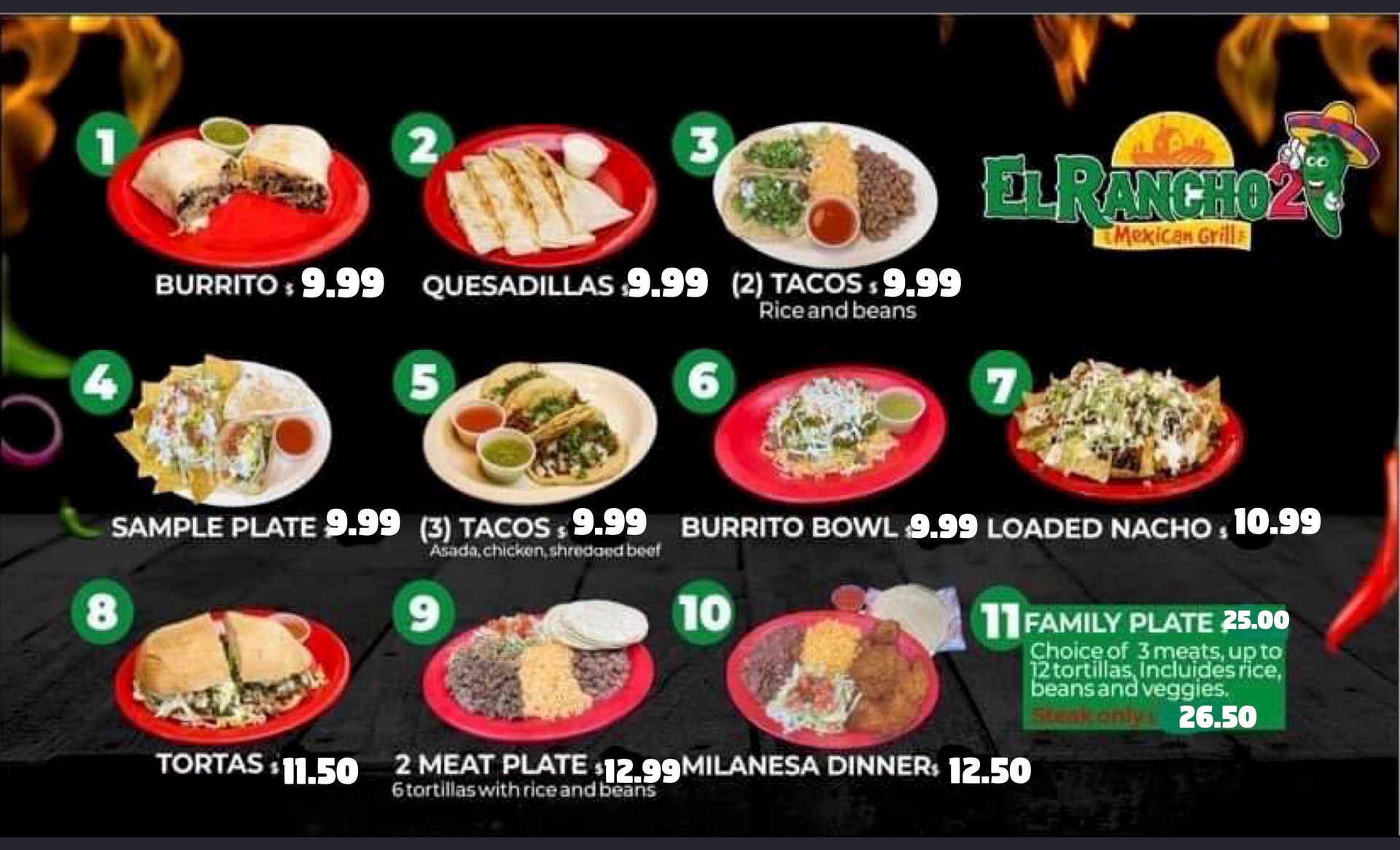 Menu | El Rancho 2 Mexican Grill | Madison