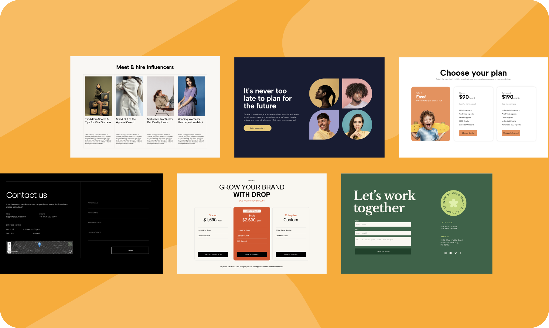 12 New & Stunning Flex Sections Including Plans, Contact and More