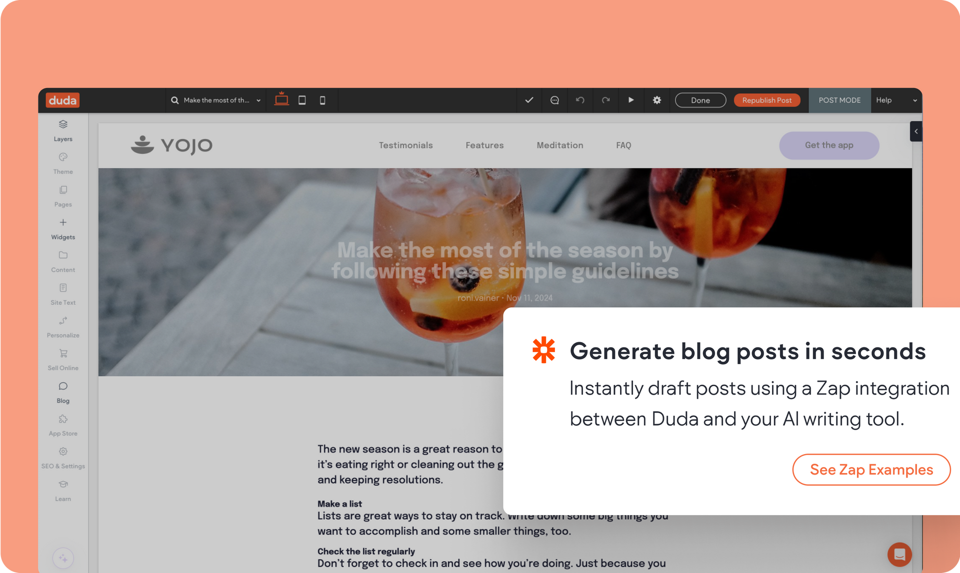 Generate Blog Posts and Automate Client DIY Flows with Zapier