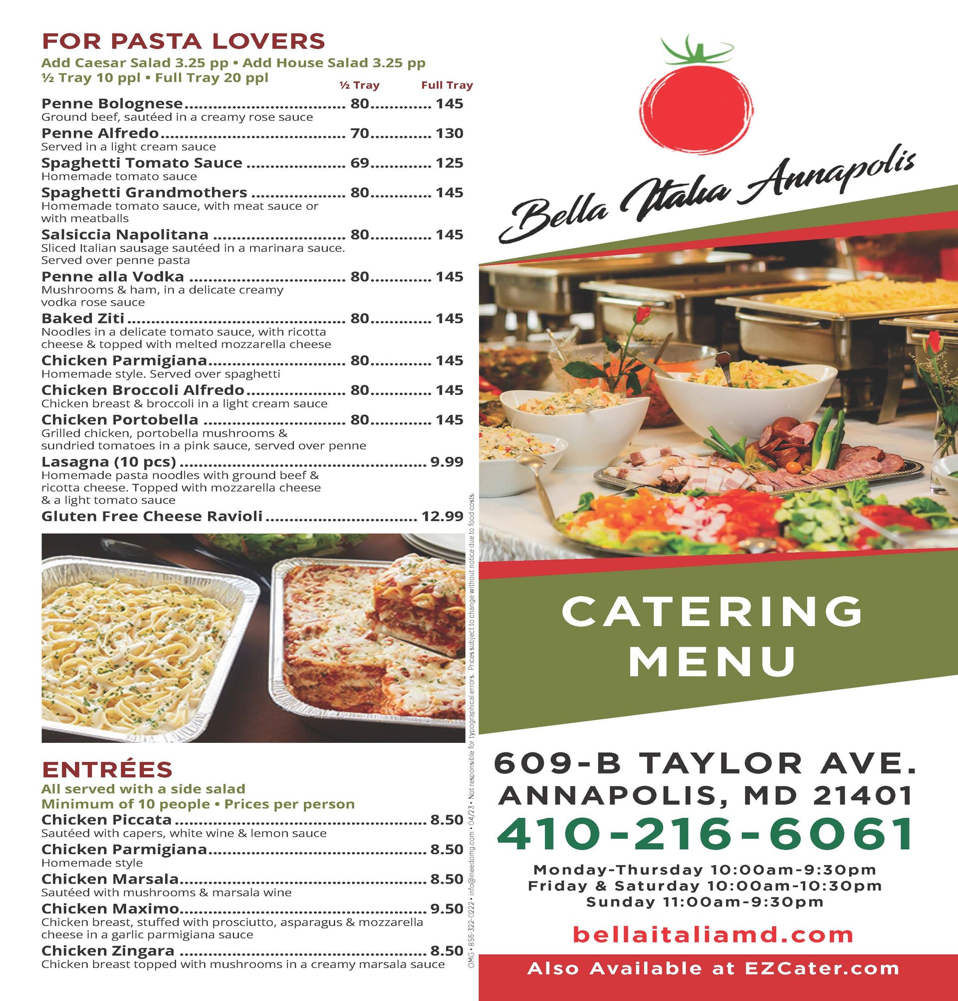 Catering - Bella Italia Annapolis