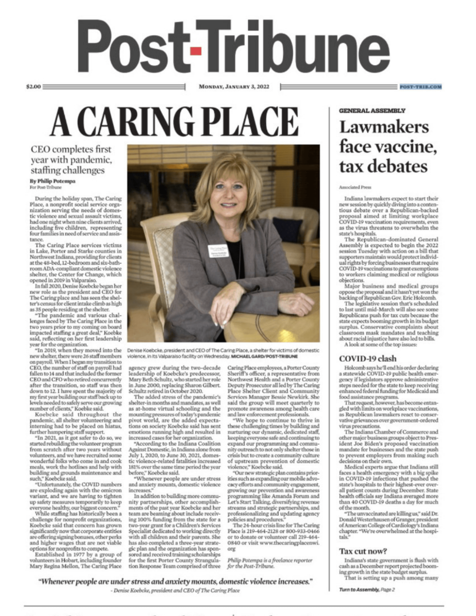 Chicago Tribune and Post-Tribune Articles Featuring the Work of The ...