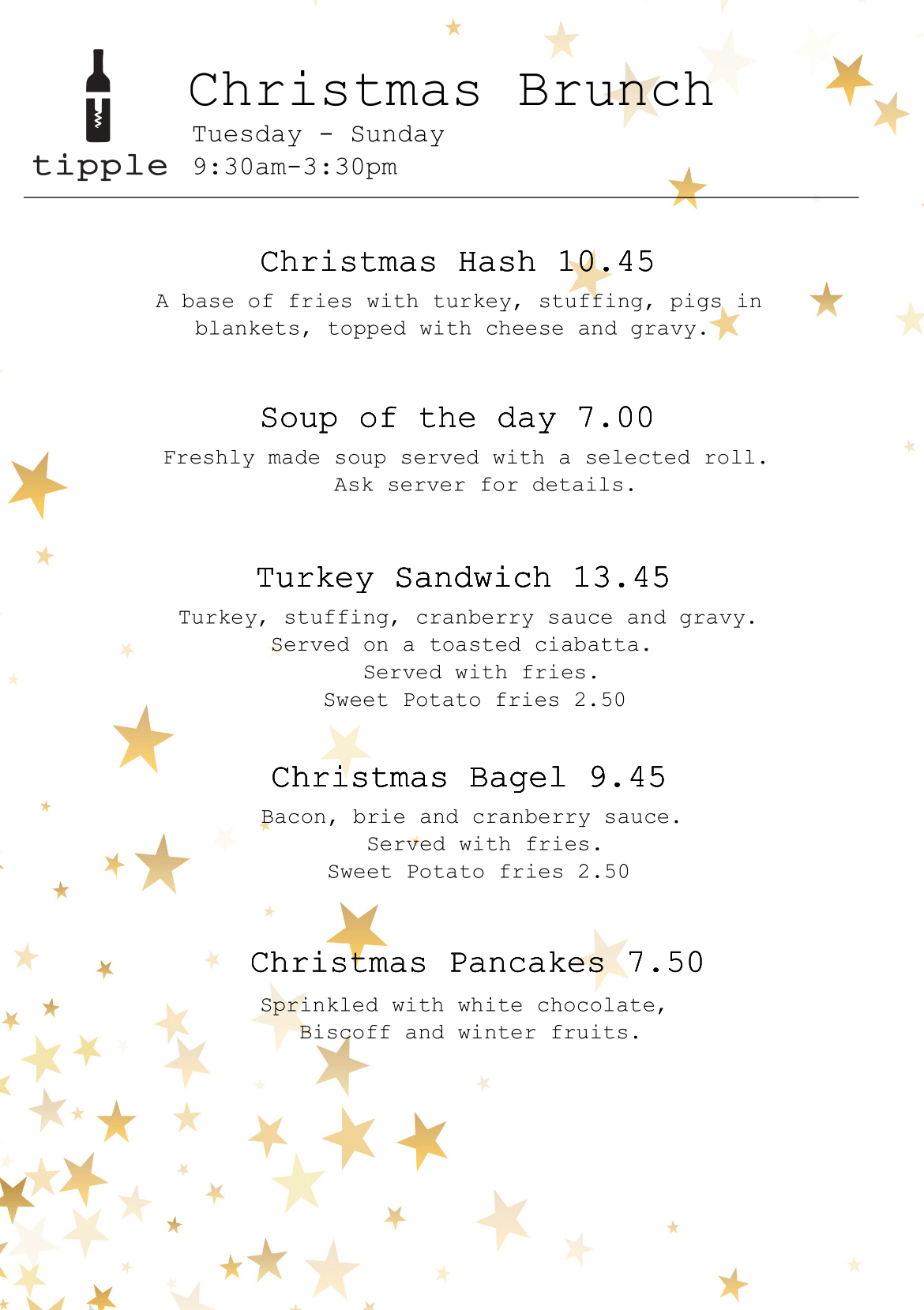 menu | tipple | bar & eatery | ainsdale