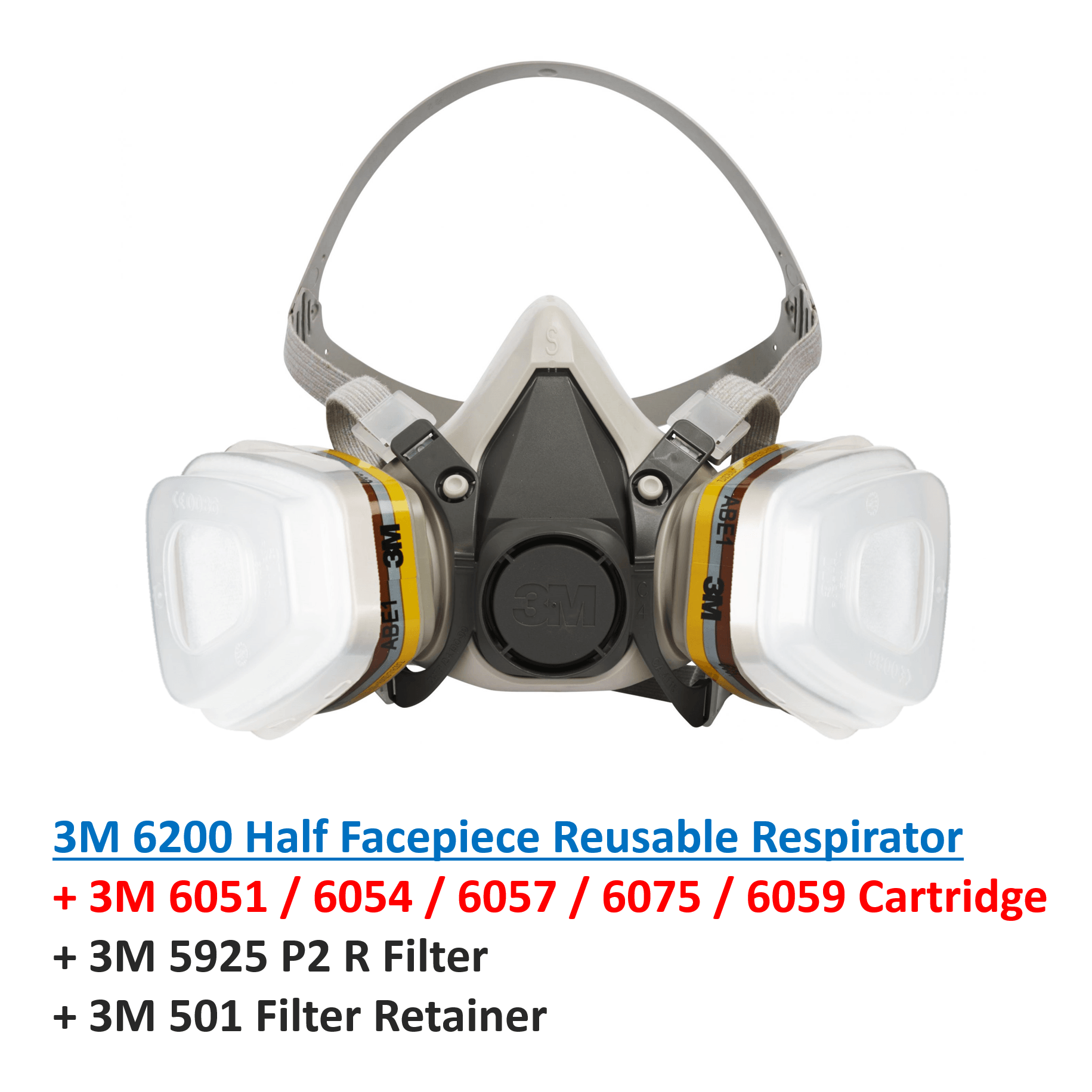 3M™ 6200 Double Cartridge Half Face Piece Reusable Respirator