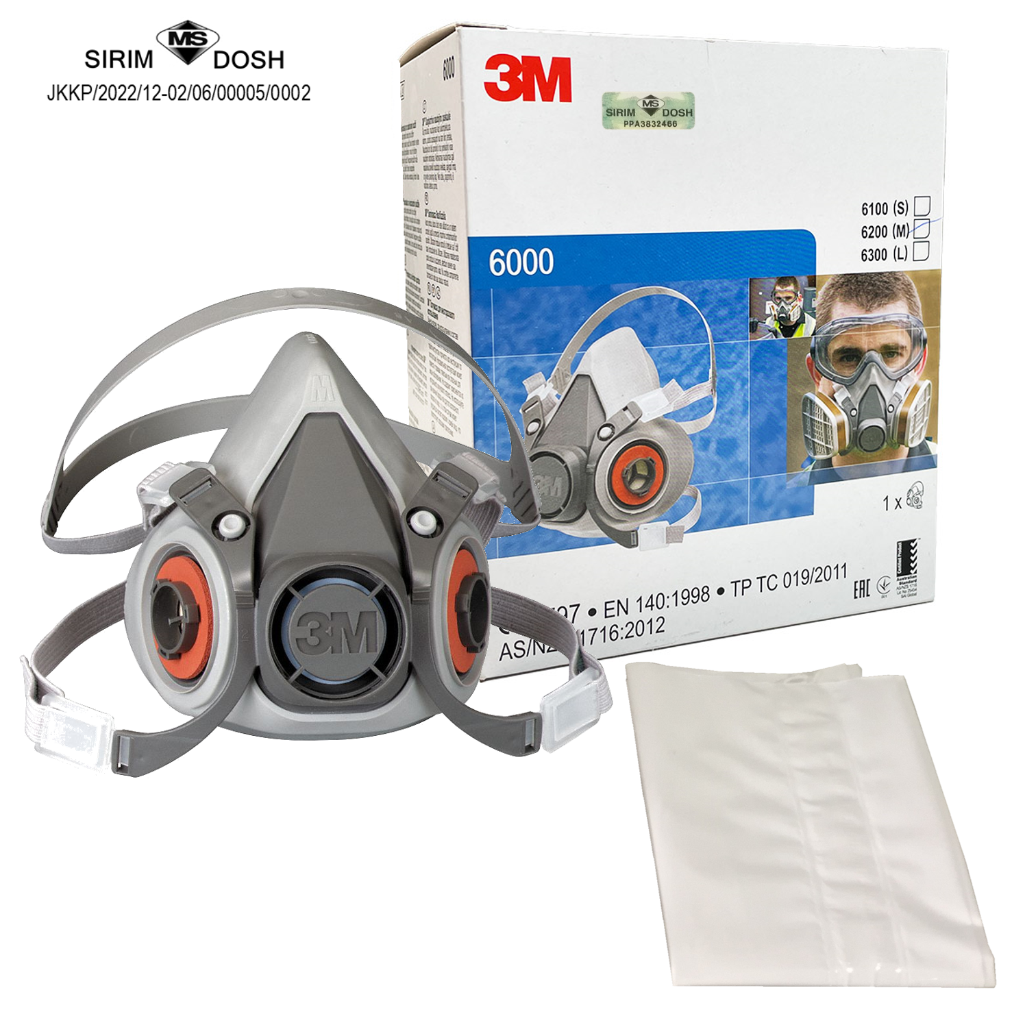 3M™ 6200 Double Cartridge Half Face Piece Reusable Respirator
