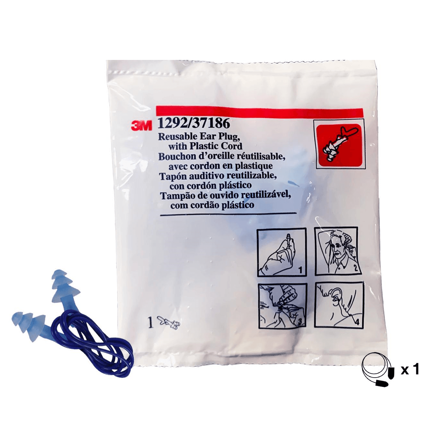 Ear 3M™ 1292 Reusable Ear Plugs (NRR 25 dB)