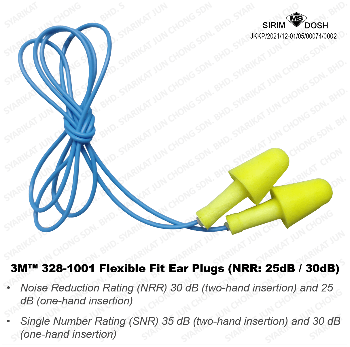 Ear 3M™ 328-1001 Flexible Fit Ear Plugs, Corded (NRR 25 dB / 30 dB)