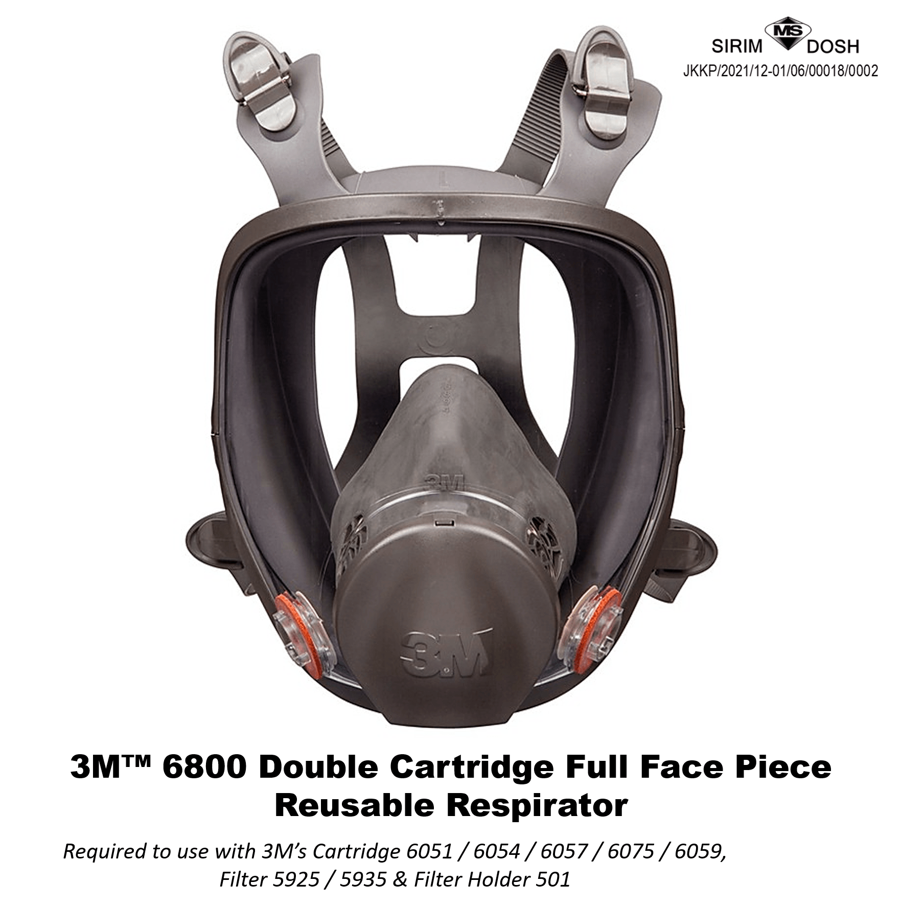 3M™ 6800 Double Cartridge Full Face Piece Reusable Respirator