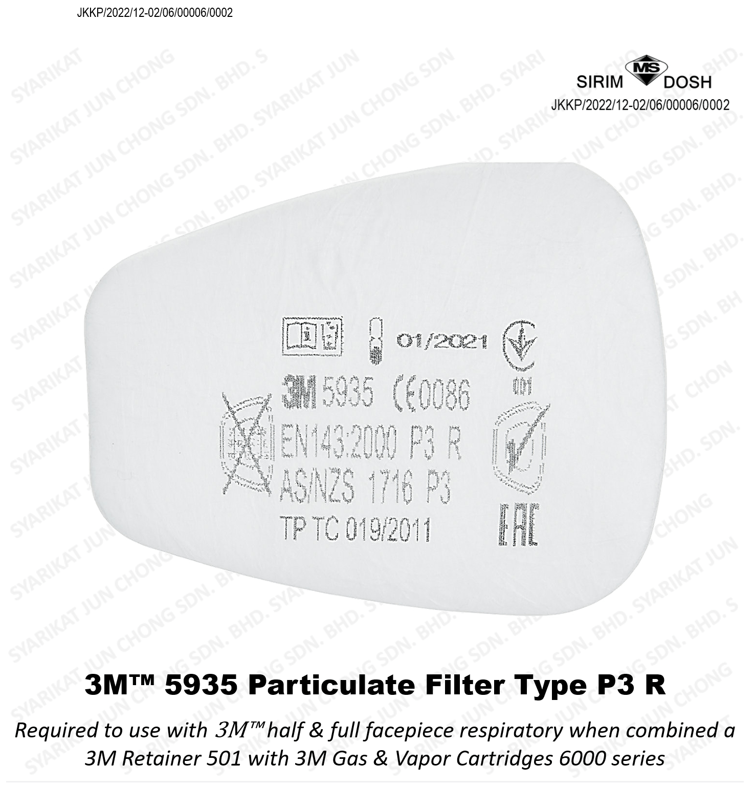 Respirator 3M™ 5935 Particulate Filter Type P3 R
