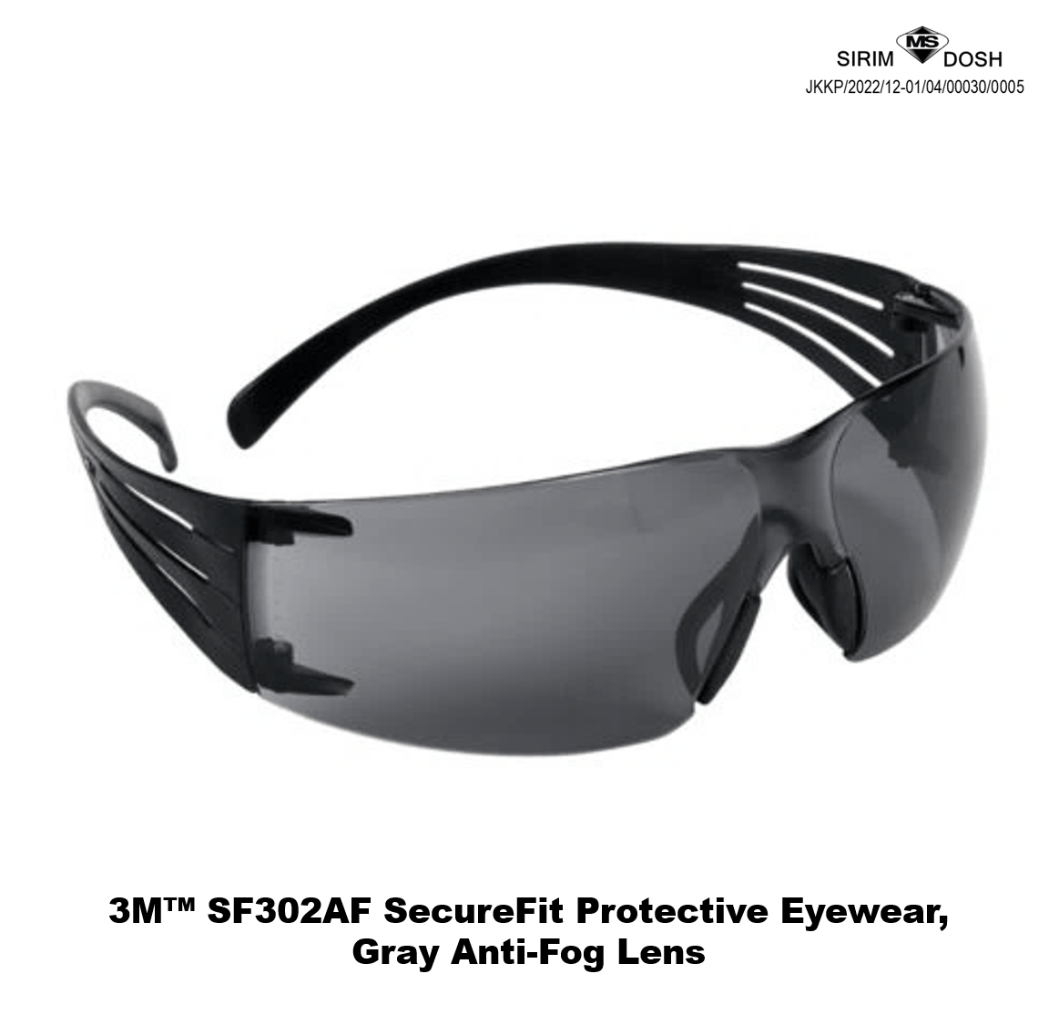 Eye 3M™ SF302AF SecureFit Protective Eyewear, Gray Anti-Fog Lens