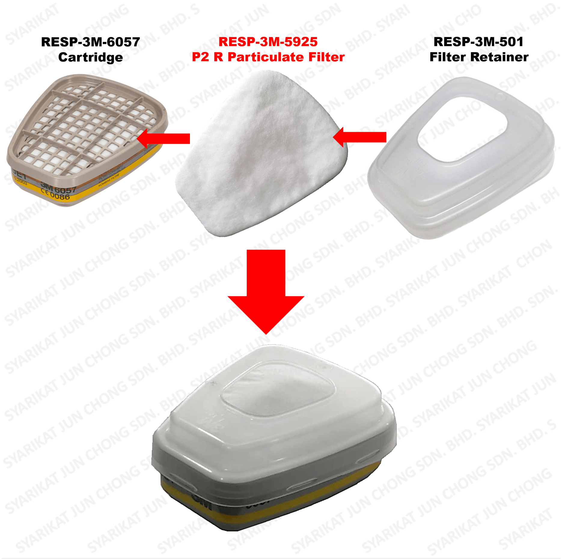 Respirator 3M™ 5925 Particulate Filter Type P2 R