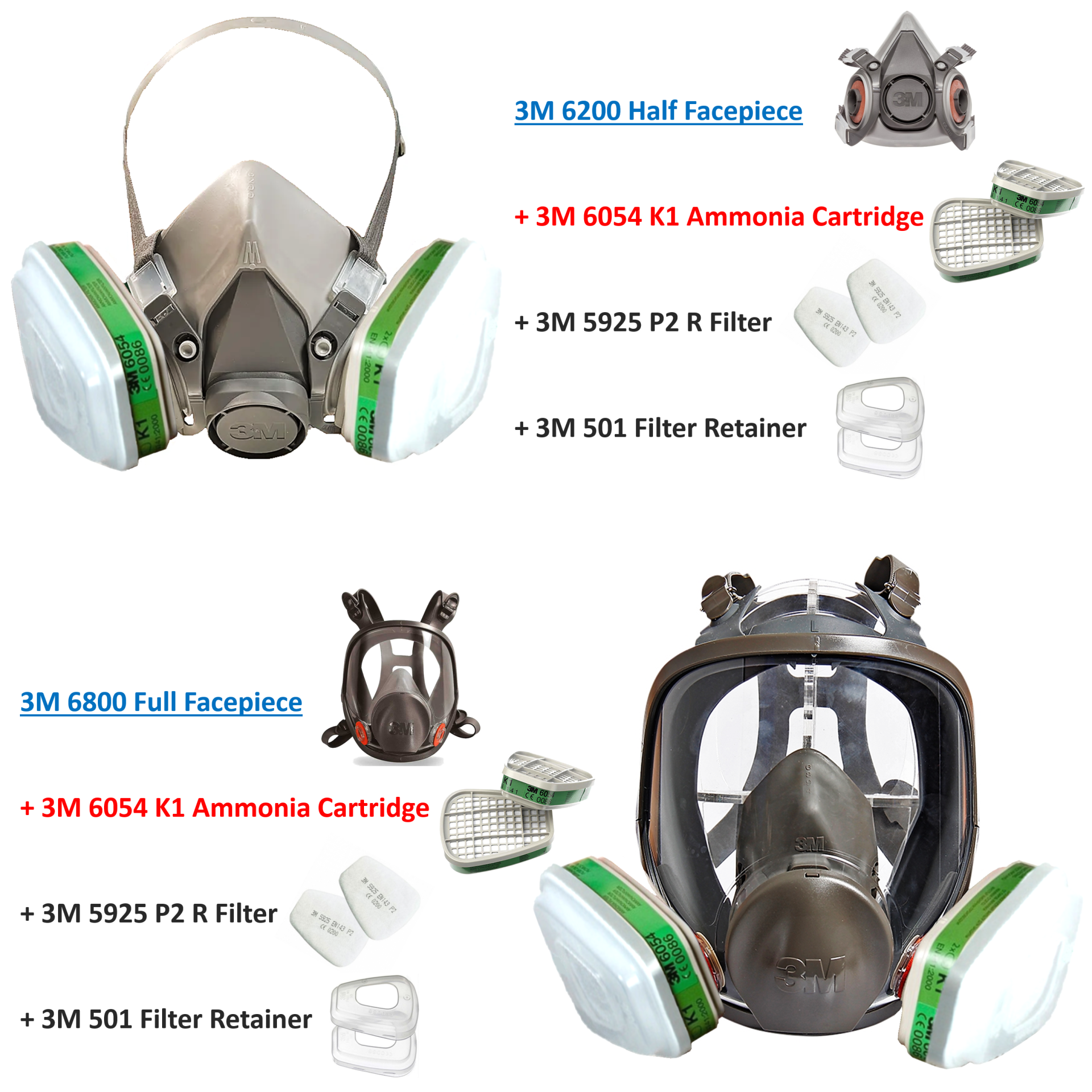 Respirator 3M™ 6054 K1 Ammonia Cartridge