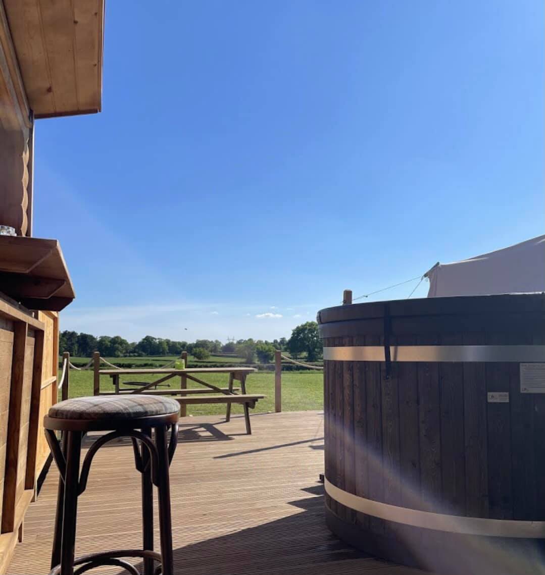 Glamping Site. Luxury bell tents with private hot tubs.