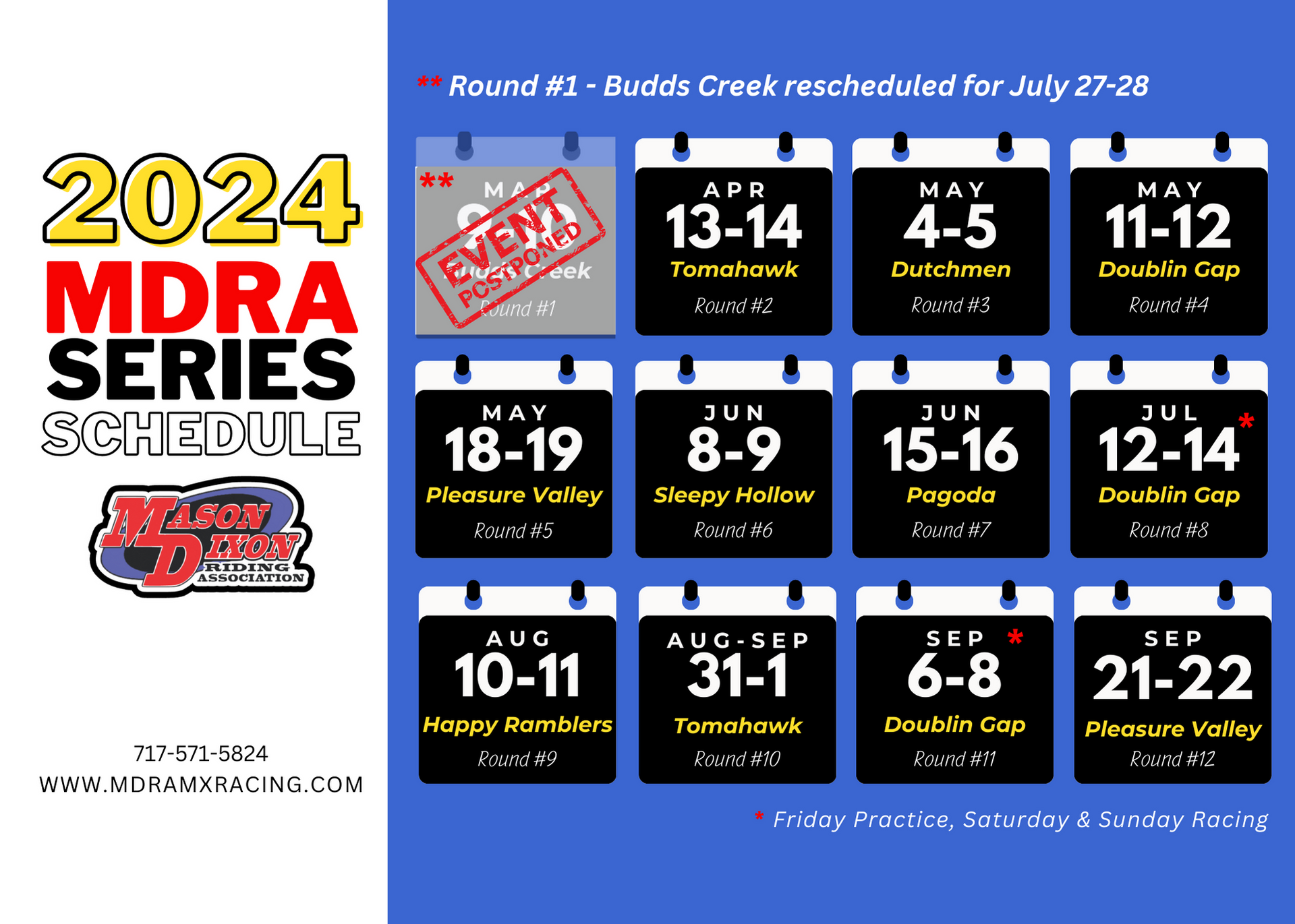 MDRA MX Schedule | Check our schedule and other local MX tracks