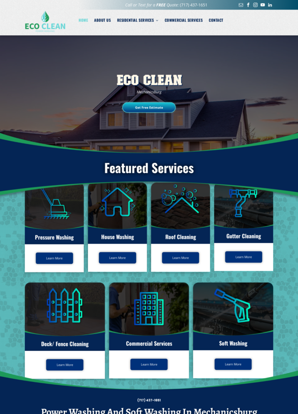 Pressure Washing Website Designs