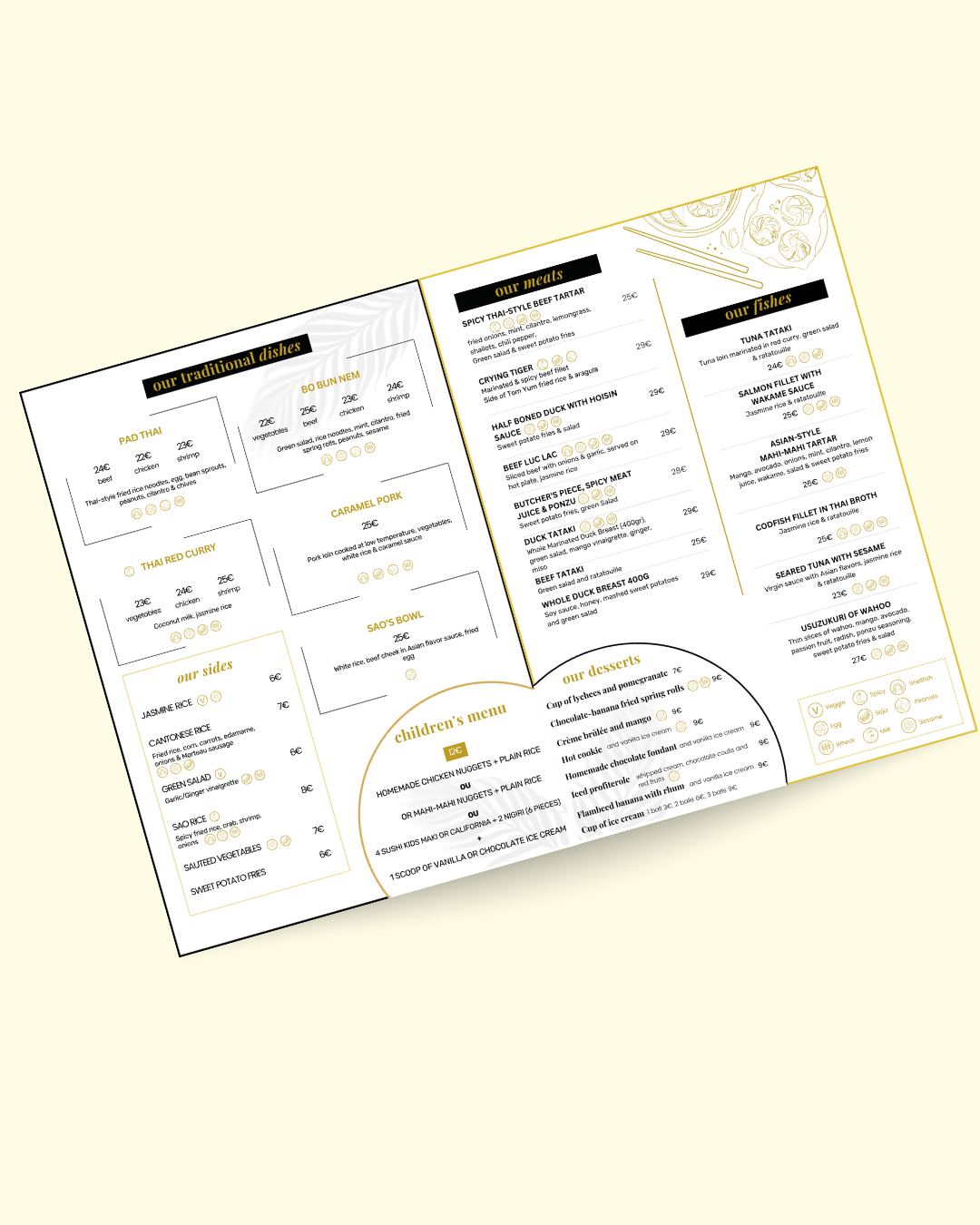 Menus pour restaurants | Portfolio | Bonjour Success
