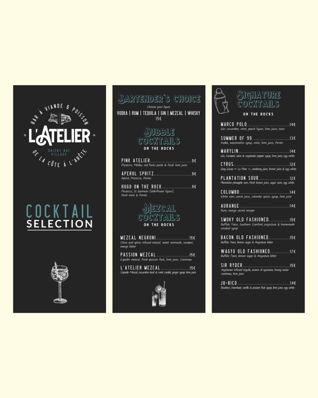 Menus pour restaurants | Portfolio | Bonjour Success