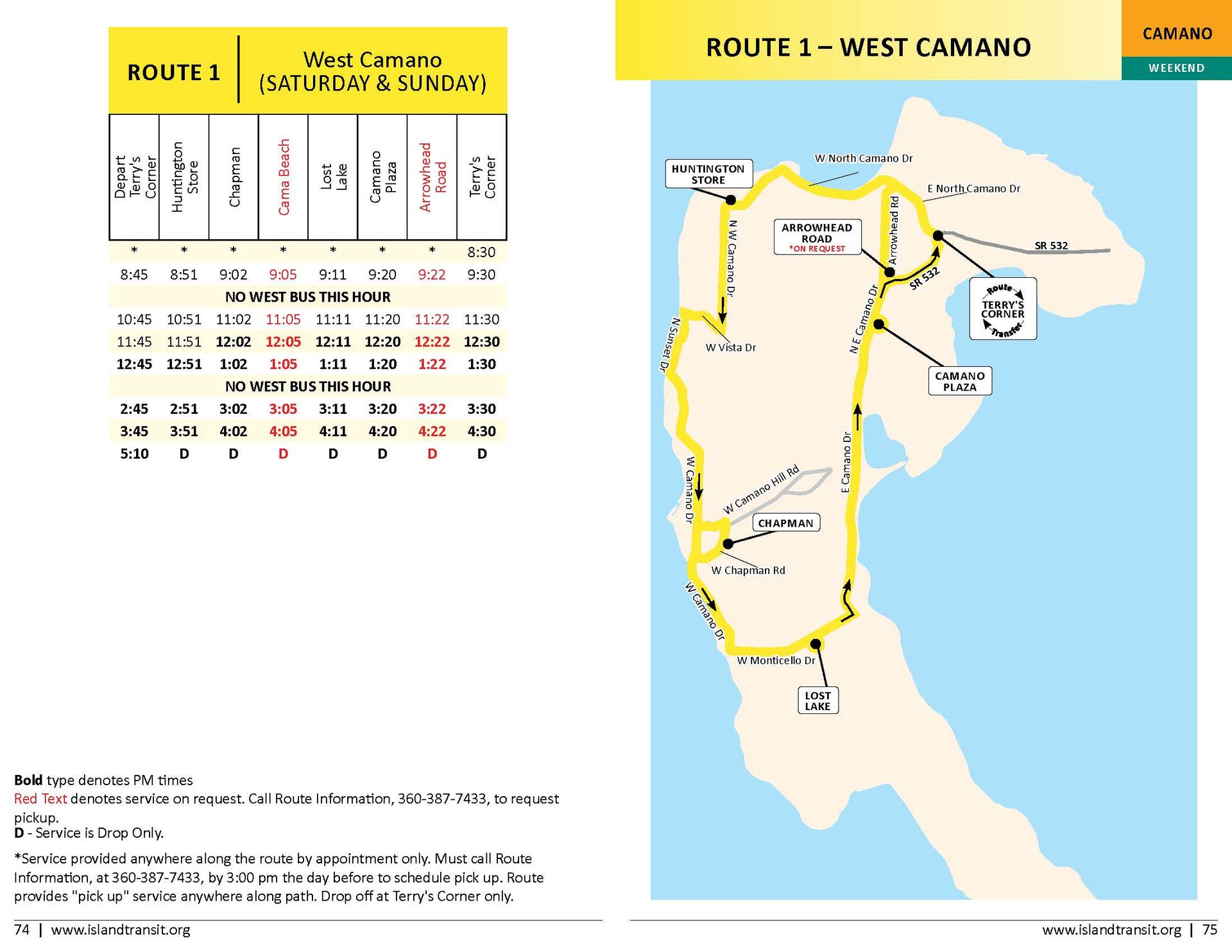 Route 1W Camano Saturday