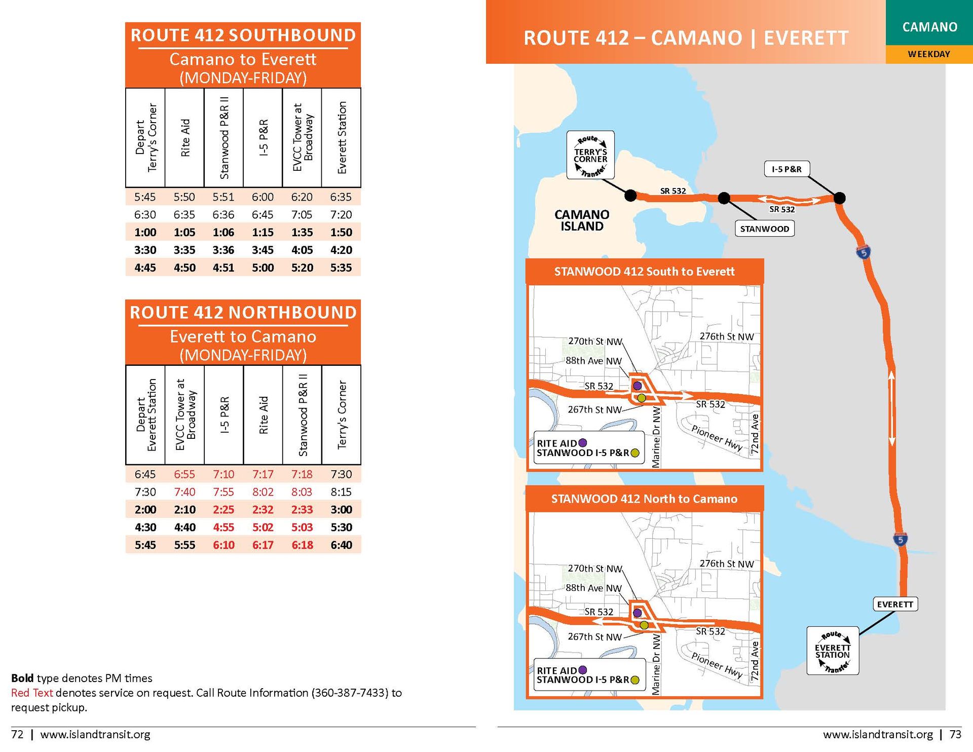 Route 412 Camano/Everett Weekday