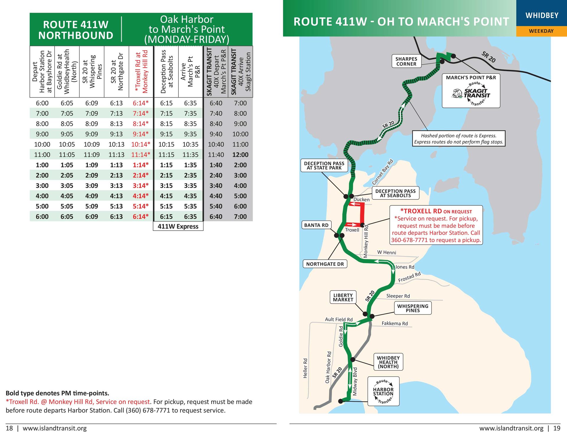 Route 411W NB Weekday