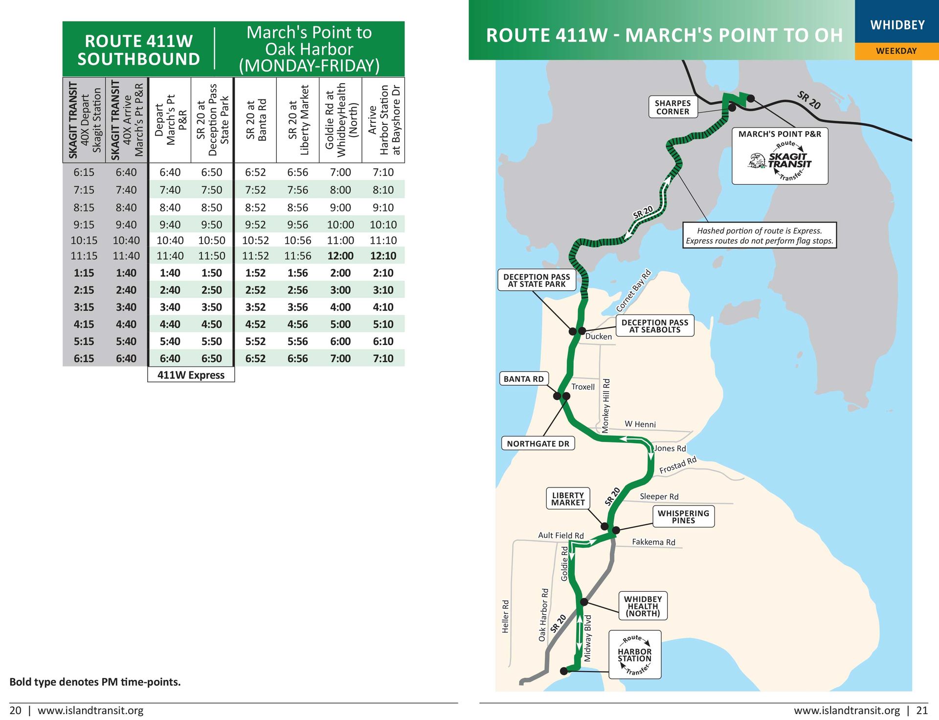Route 411W SB Weekday