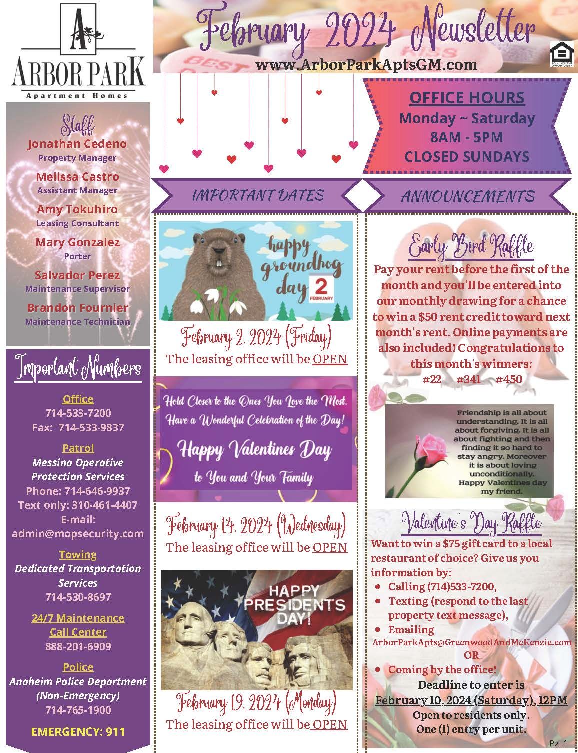 Resident Newsletter - February