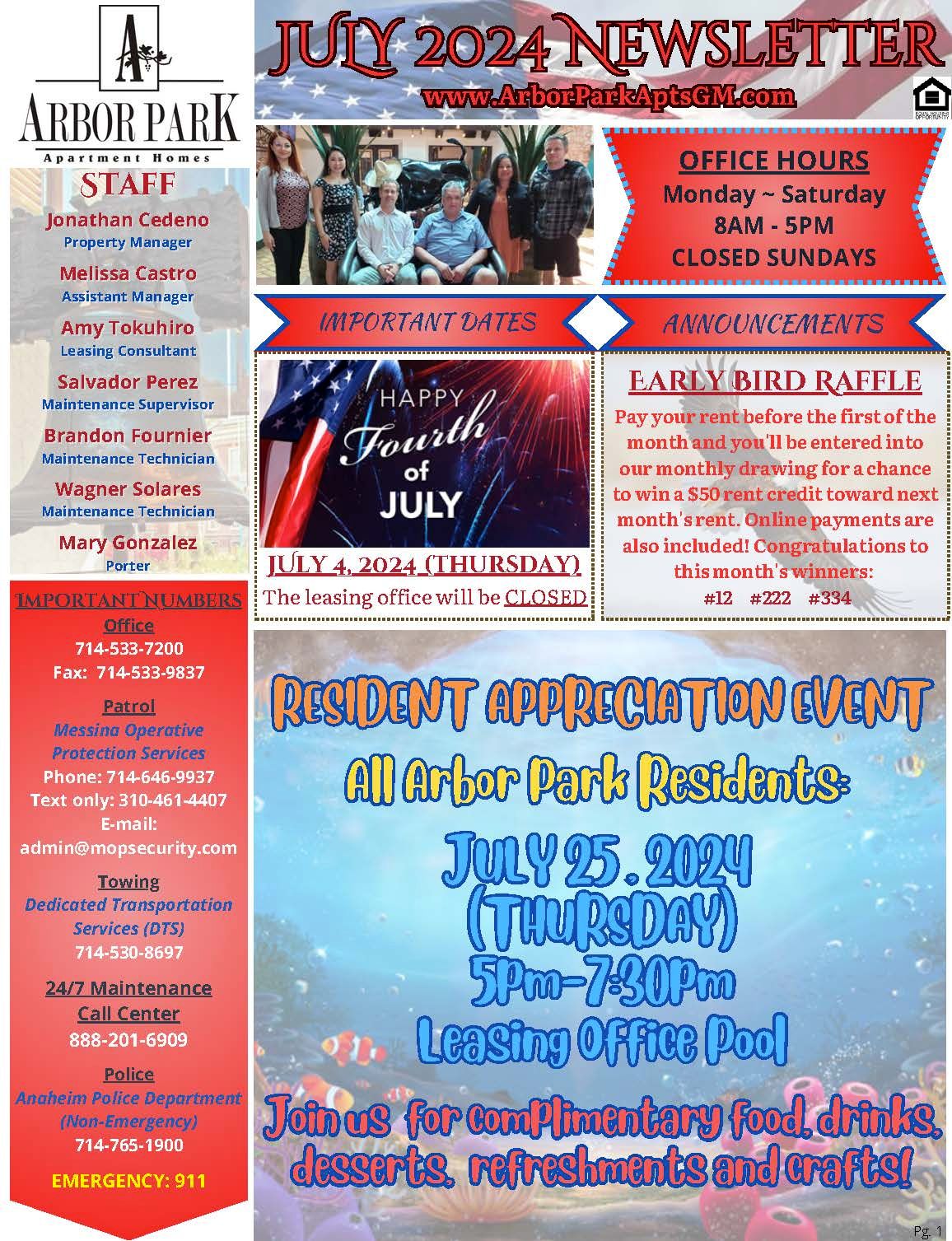 Resident Newsletter - July