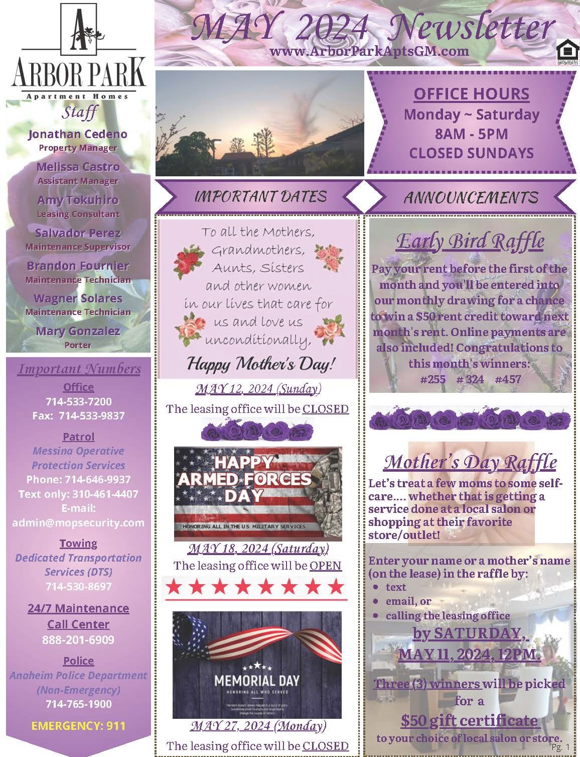 Resident Newsletter - May