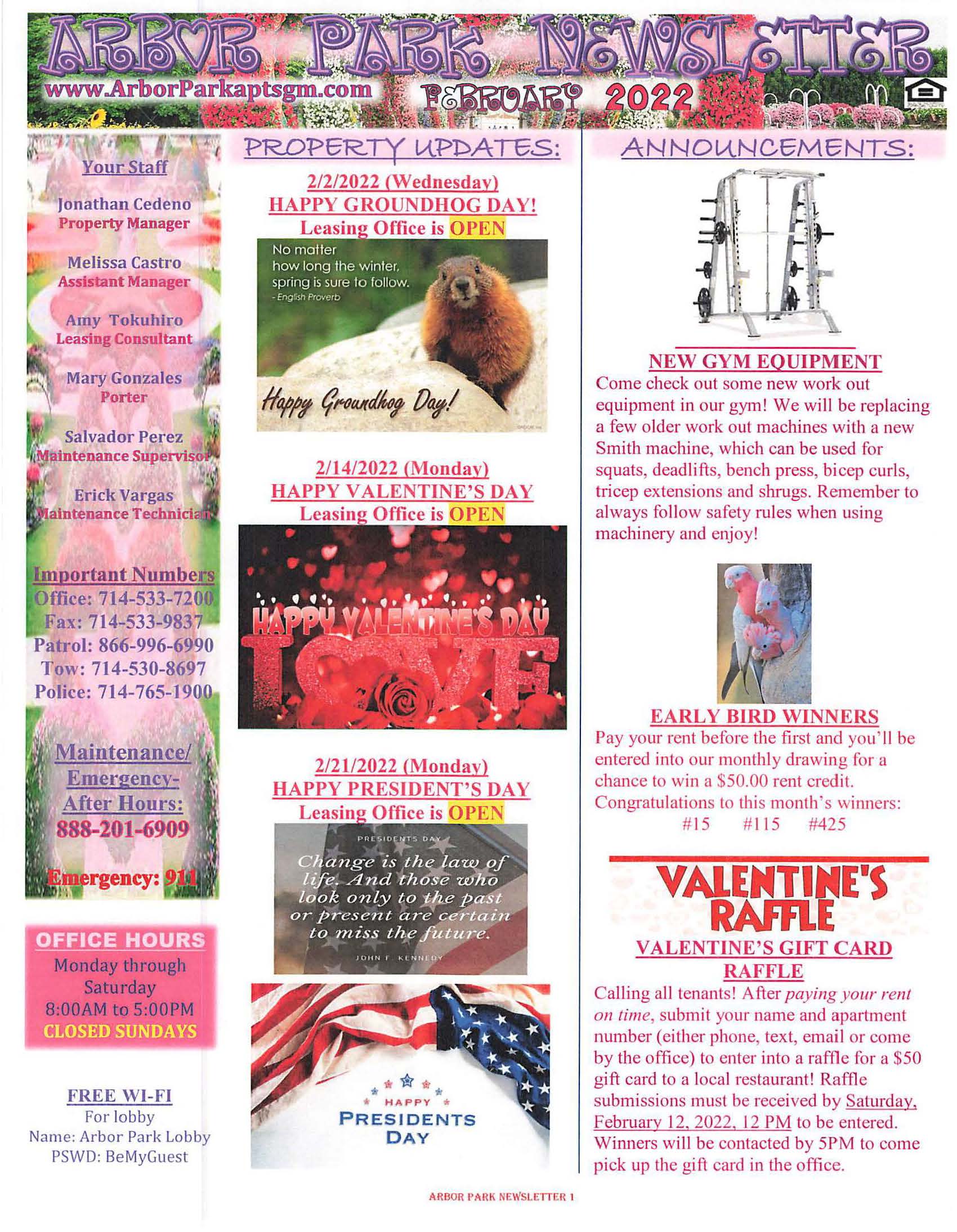 Resident Newsletter - February