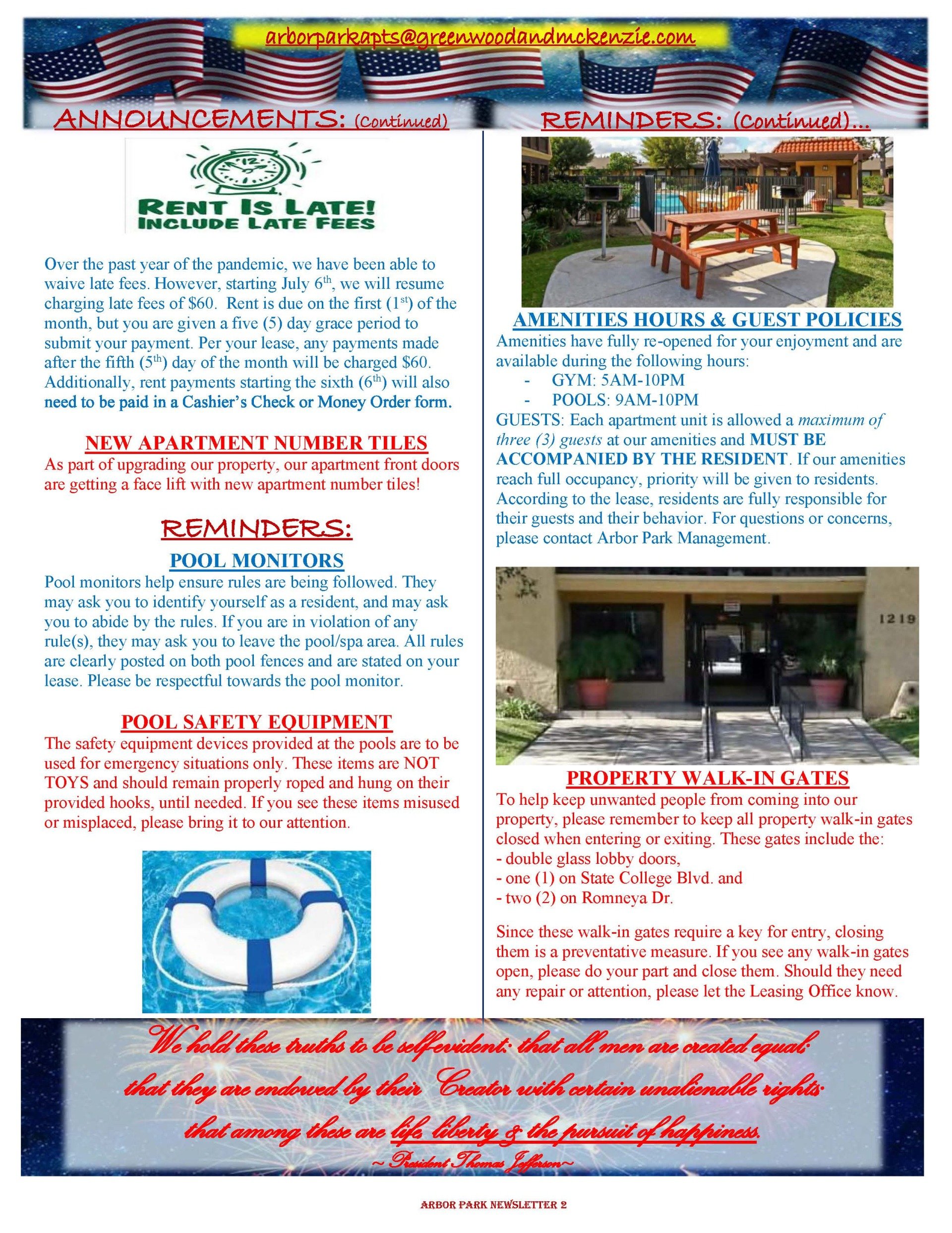 Resident Newsletter - July