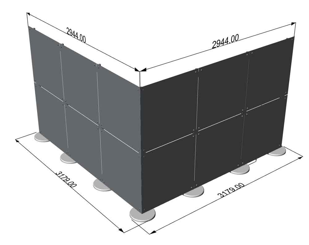 Mobile corner partition walls: self-supporting modular walls