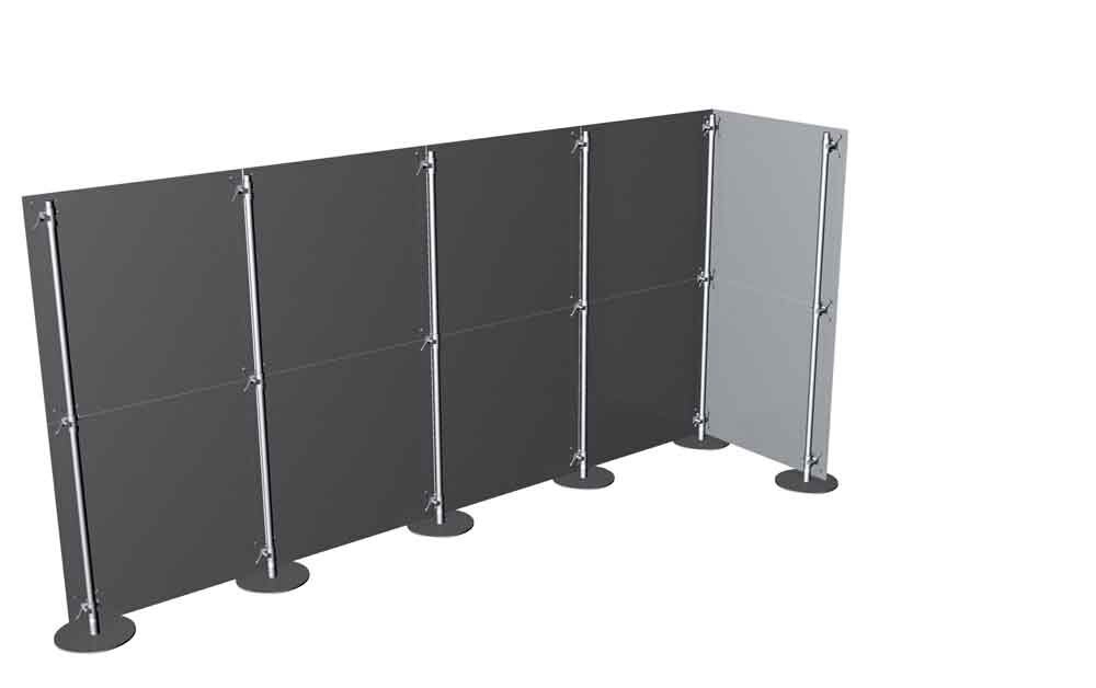 Mobile corner partition walls: self-supporting modular walls