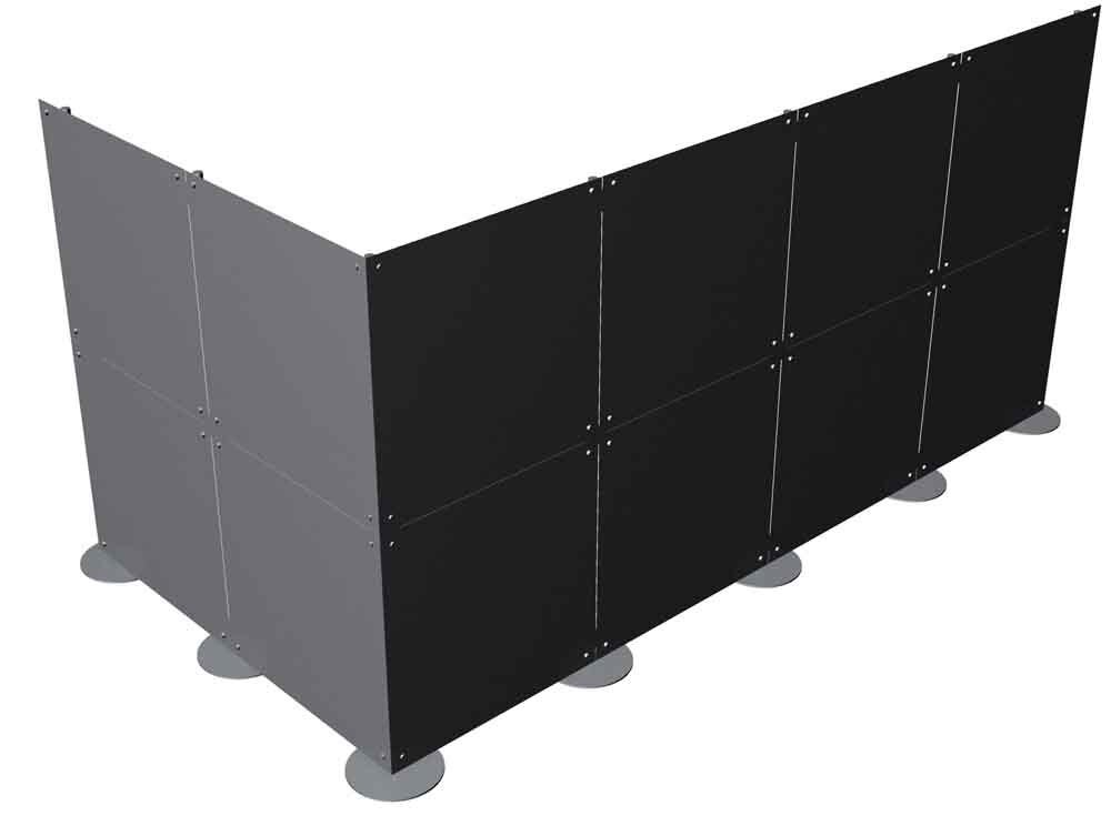 Mobile corner partition walls: self-supporting modular walls