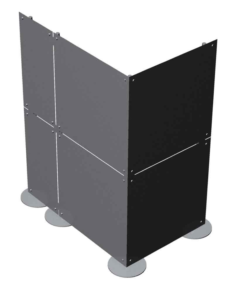 Mobile corner partition walls: self-supporting modular walls