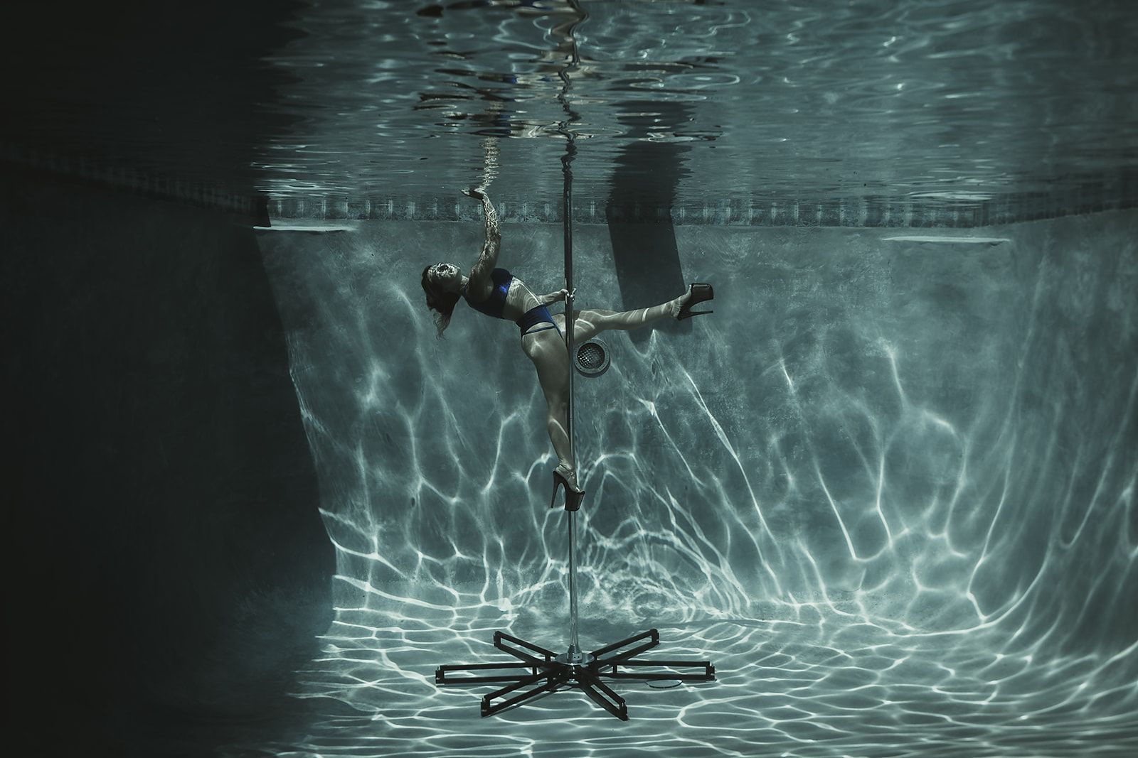Underwater Sky Dance Pole Fitness Photo Shoot | Milk & Peonies in ...