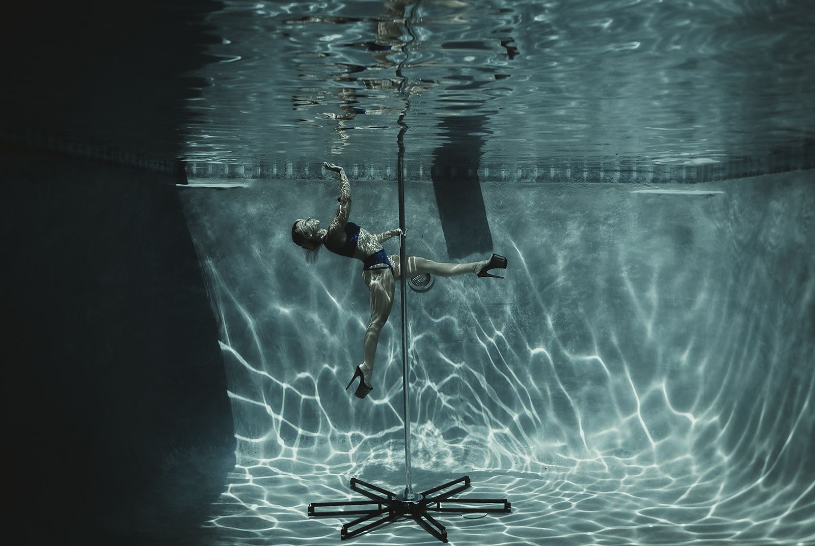 Underwater Sky Dance Pole Fitness Photo Shoot | Milk & Peonies in ...
