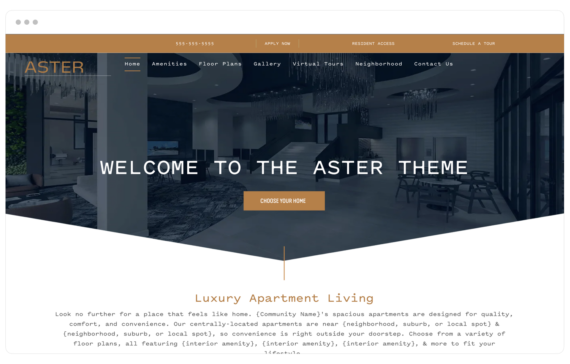 Aster | Apartment Website Theme | Repli
