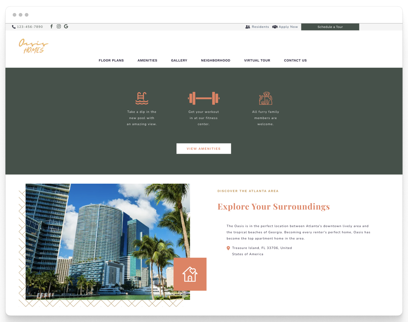 Oasis | Apartment Website Theme | Repli