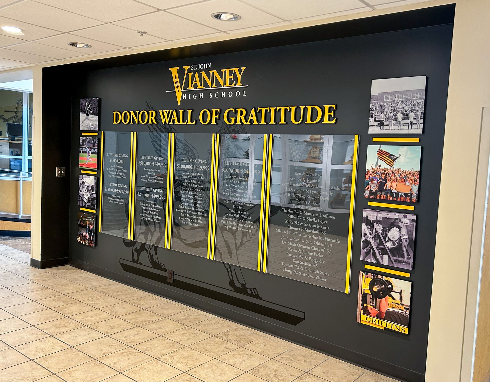 Donor Recognition Wall Displays – St. Louis, MO – The Designery